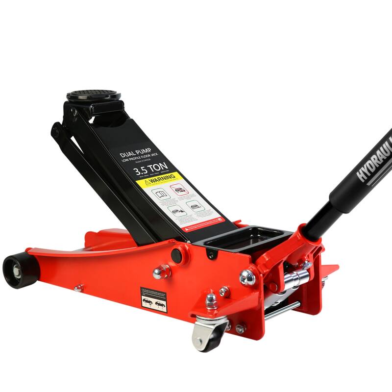 3.5 Ton Heavy-Duty Steel Racing Floor Jack Dual Piston Quick Lift Pump ...