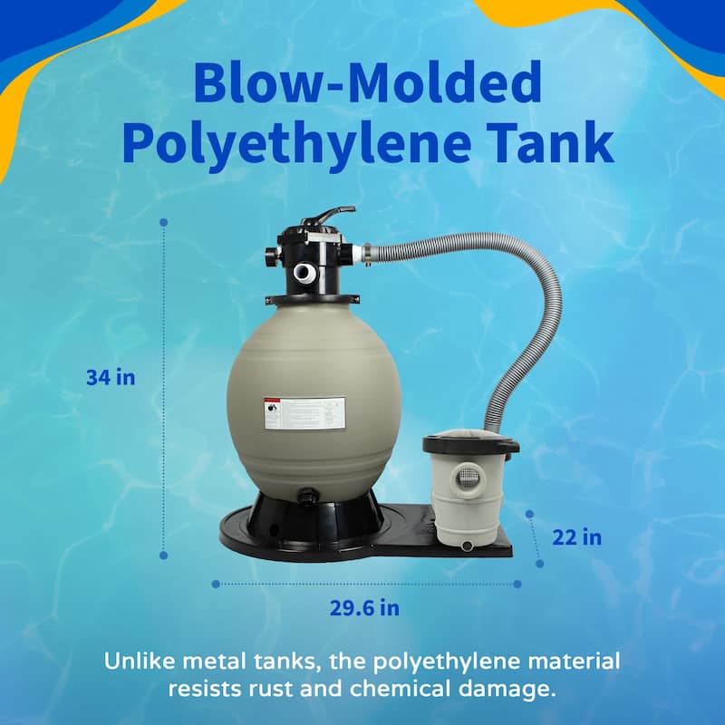 Blue Wave 22-inch Above Ground Sand Filter System - Silver - Overstock ...