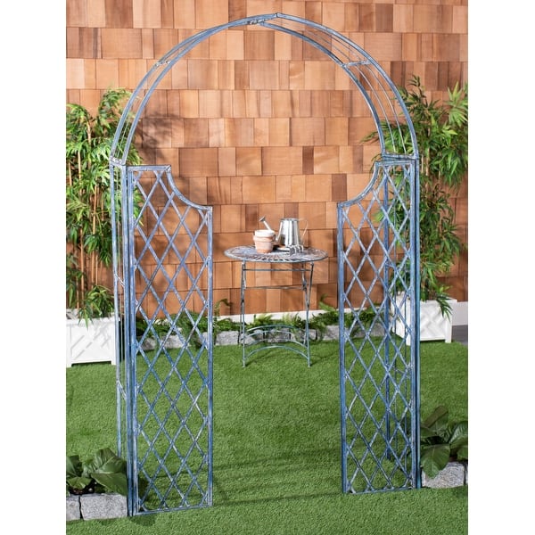 SAFAVIEH Outdoor Living Jaida Victorian Trellis Iron Arbor. - On Sale ...