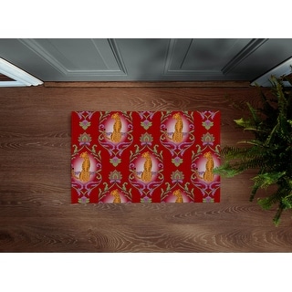 WILD CAT RED with Rubberized non-slip Backing Indoor|Outdoor Mat By ...