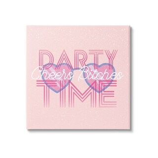 Stupell Cheers Party Time Pink Phrase Canvas Wall Art, Design by Lil ...