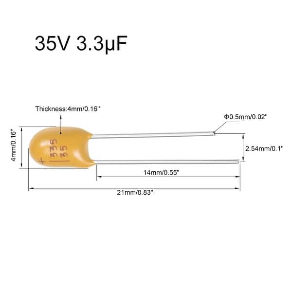 Tantalum Capacitor, 35V 2 Pin Radial Dipped Tantalum Bead Capacitors - Bed Bath & Beyond - 36250509