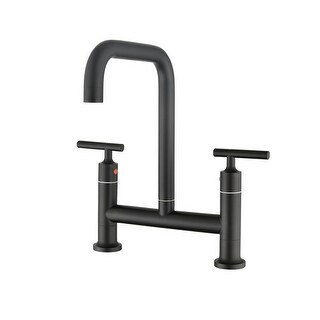 Double Handle Bridge Kitchen Faucet In Stainless Steel - Bed Bath ...