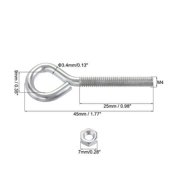 M4x30mm Eye Hooks Screws Bolts Kit 15pcs Hanger Eyelet Hooks Screw w ...