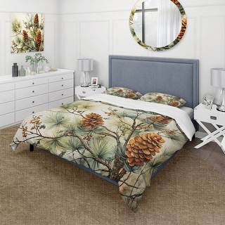 Designart "Pine Tree Pine Beauty II" Green Traditional - Bedding Set ...