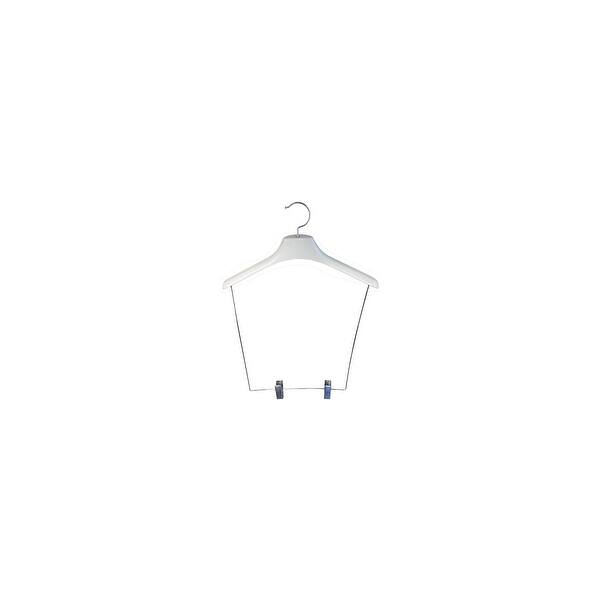 Petite Size White Plastic Display Hanger W/ 12" Dorp Bar & Clips, 15 ...
