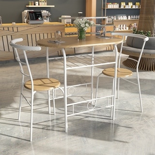 3-Piece Round Bistro Table Set for Small Spaces, Outdoor - Bed Bath ...