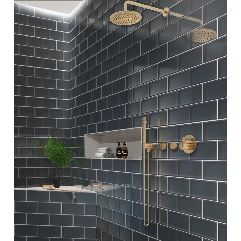 Apollo Tile 40 Pack 3-in x 6-in Ash Gray Rectangular Subway Glossy ...