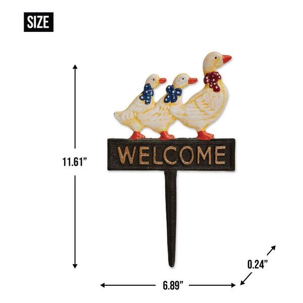 Accent Plus Home Decorative Welcome Ducks Cast Iron Sign - 6.75x0.5x12 ...