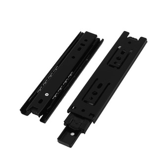 6" Black Metal Ball Bearing Telescopic Drawer Slide Rail Brackets 2pcs ...