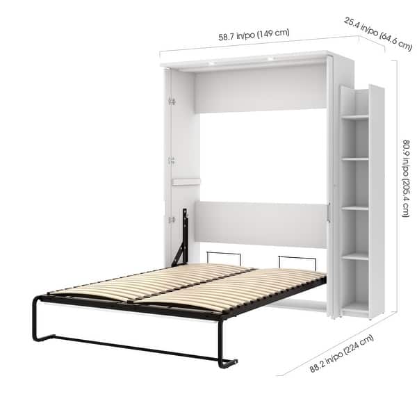 Lumina Full Murphy Bed with Shelving Unit (69W) by Bestar - Bed Bath ...