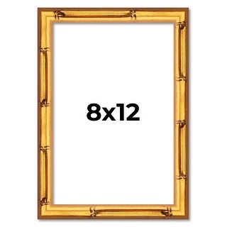 8x12 Frame Gold Bamboo Solid Wood Picture Frame | 1 Inch Moulding - Bed ...