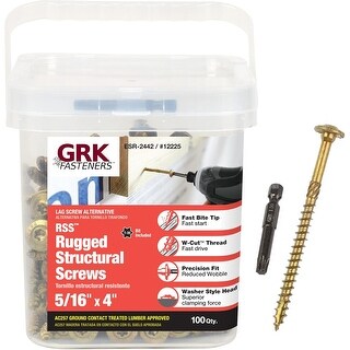 GRK Fasteners RSS Rugged Structural Screws 100 Count, No Size, Gold ...