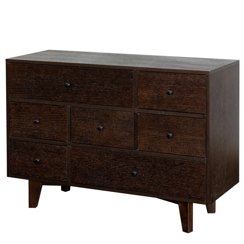 Retro 7-Drawers Dresser, Wood Storage Cabinet for Bedroom - Bed Bath ...