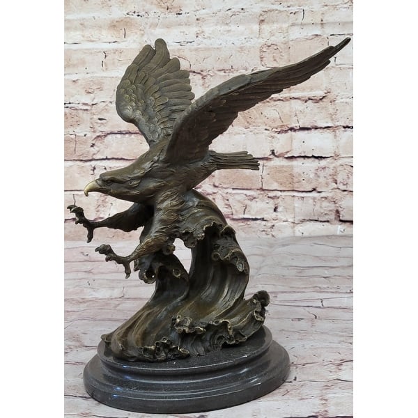 Bronze Eagle Hawk Falcon Osprey Garden Park Zoo Statue Sculpture Figure ...