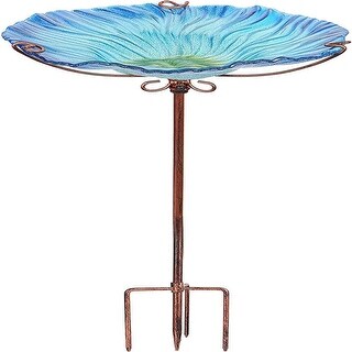 26 Inch Height Glass Birdbath Birdfeeder with Metal - Bed Bath & Beyond ...