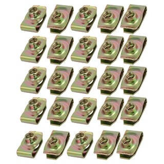 25pcs Spring Steel Speed Fastener Extruded U Nut for M8 Screw - Brass ...