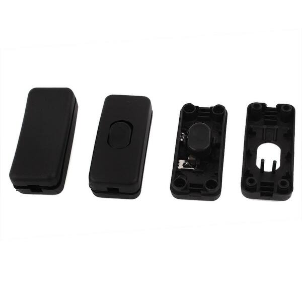 AC 250V 2A Bedroom Table Lamp Rocker Rewirable Inline Cord Switch Black ...