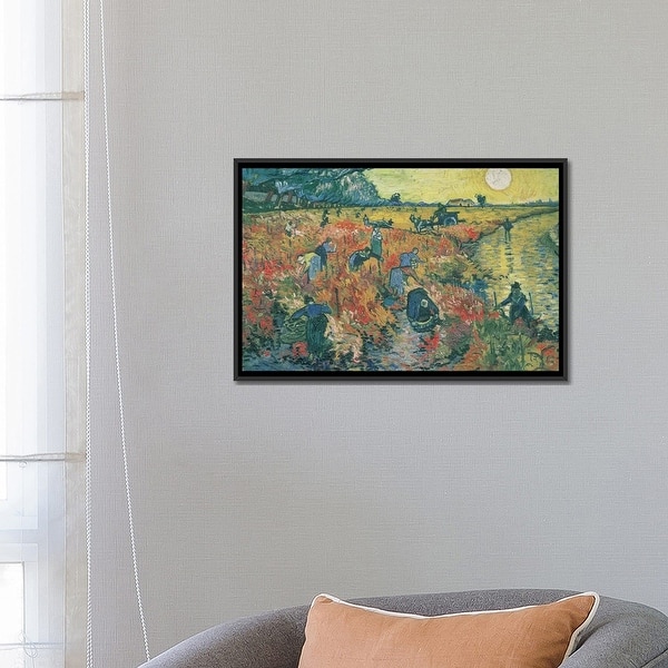 iCanvas "Red Vineyards at Arles, 1888 " by Vincent van Gogh Framed ...