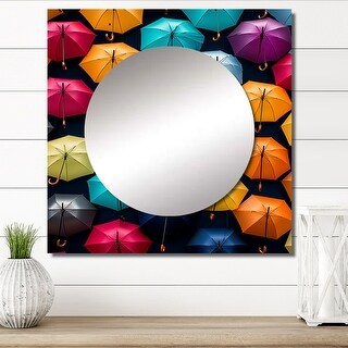 Designart "Sky Full Of Colorful Umbrellas III" Sky Wall Mirror ...