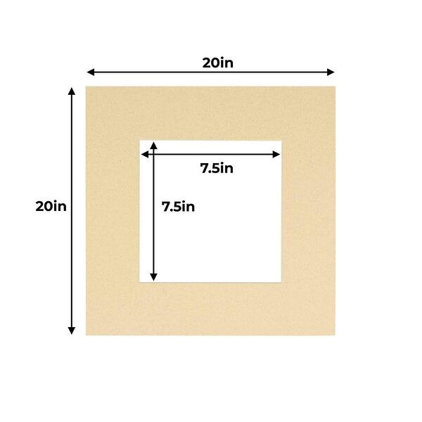20x20 Mat for 8x8 Photo - Tan Matboard for Frames Measuring 20 x 20 ...