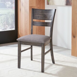 Wood Slat Back Dining Chairs Set of 2 - Dark Umber Brown Finish Chairs ...