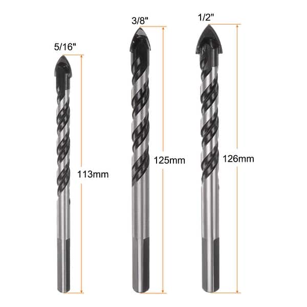 7pcs Masonry Drill Bit Set 1/8" to 1/2" Concrete Drill Bits with ...