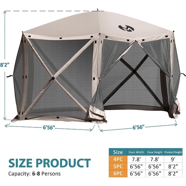 Exacme Portable Gazebo Pop up Tent for Camping, Outdoor Four Sides Pop ...