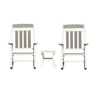Outdoor Rocking Chairs Set Of 3, Durable Hdpe Patio Oversized Rockers ...