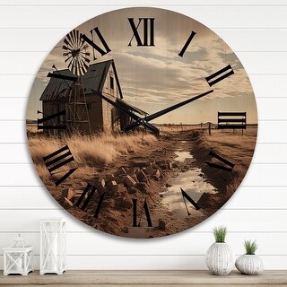Designart "Wind Turbines Windswept Skies" Wind Turbines Oversized Wood ...