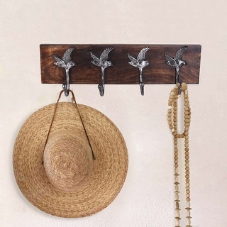 Carbon Black Flying Bird Rustic Wall Hook Rack - Bed Bath & Beyond ...