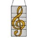Treble Clef River of Goods Gold and Clear Stained Glass Window Panel ...