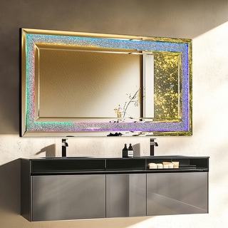 Full Length RGB LED Lighted Wall Mirror With Crystal Crush Diamond ...