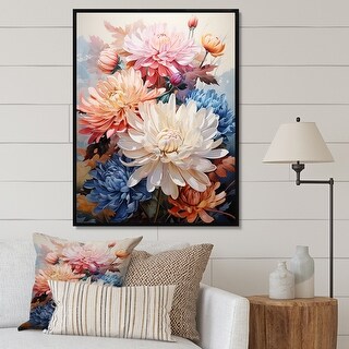 Designart "Mums Representation Multicolored Acrylic I" Mums Framed Wall ...