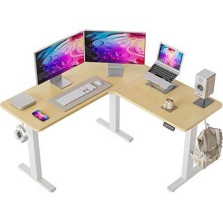 FEZIBO 50 Inches L Shaped Standing Desk Electric Height Adjustable Corner Stand up Desk Sit Stand Desk Computer Workstation Bed Bath Beyond