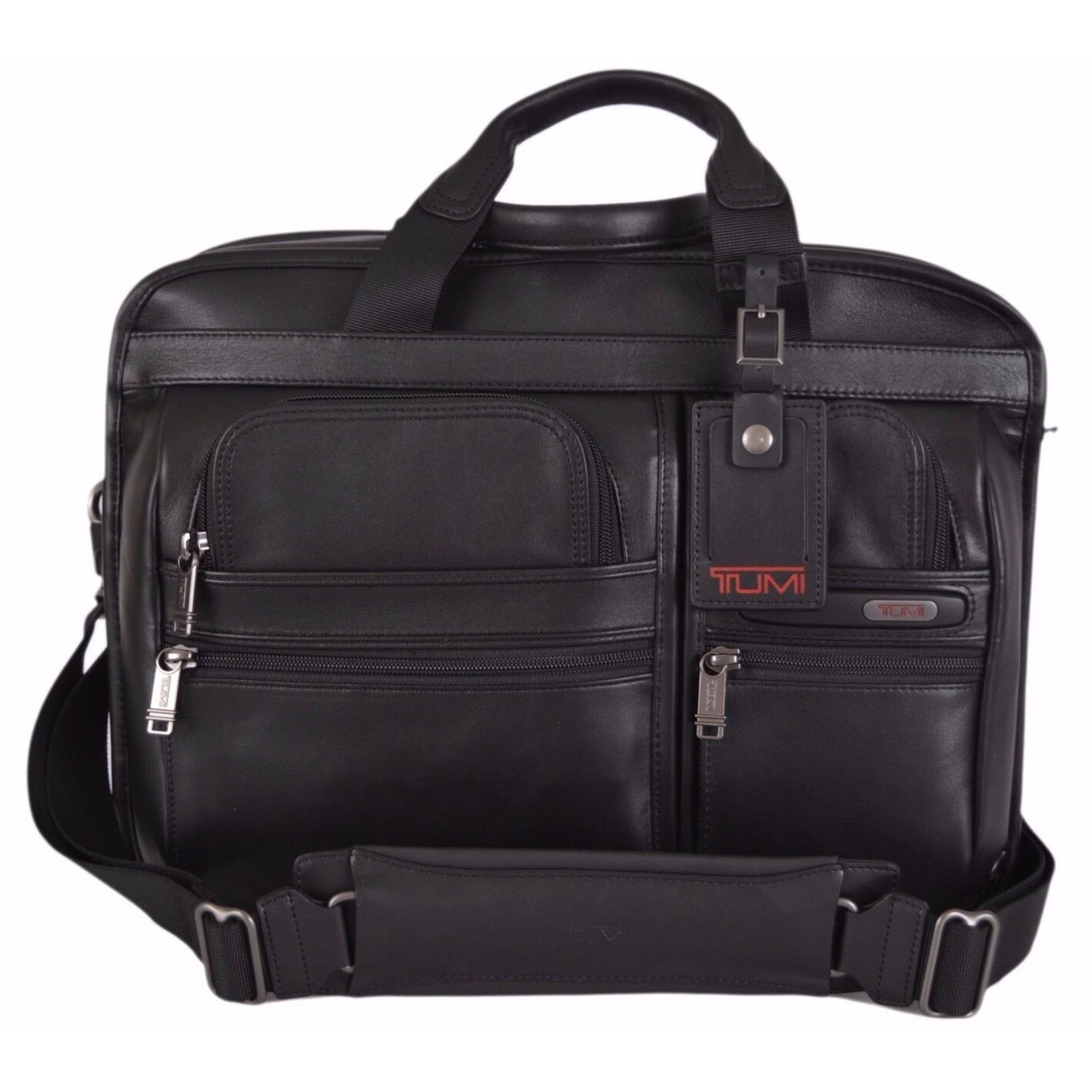 Shop Tumi Men's T Pass 963516 Leather Slim Laptop Briefcase Messenger ...