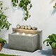Gray Resin Rectangular Birds Outdoor Fountain with Lights - Bed Bath ...