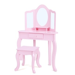Lady Alessandra Corner Vanity and Stool Set, Pink - Bed Bath & Beyond ...