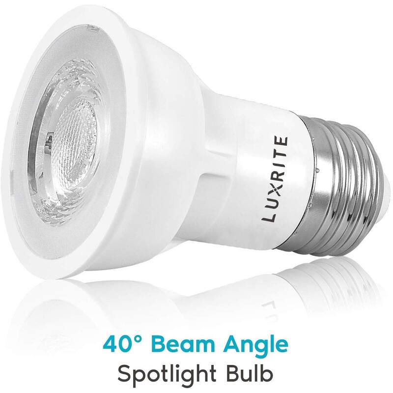 Luxrite PAR16 LED Bulb, 50W Equivalent, 450 Lumens, Dimmable, Enclosed ...