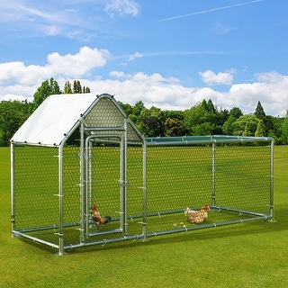 BOSSIN Bold Chicken Coop Run Large Metal Chicken Pen Outdoor,Poultry ...