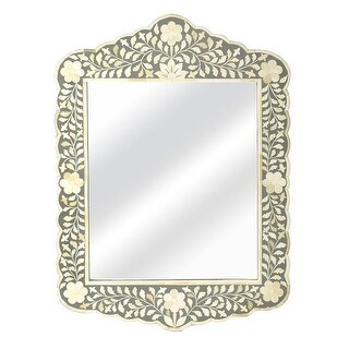 Offex Vivienne Home Decorative Rectangular Gray Bone Inlay Wall Mirror ...
