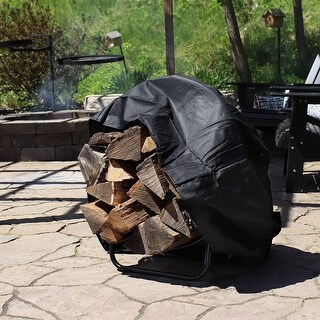Outdoor Firewood Log Hoop and Cover Set, Black - Bed Bath & Beyond ...