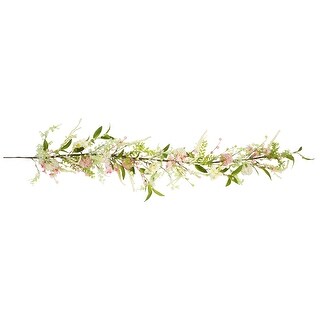 Hydrangea and Berry Floral Spring Garland - 5' - Pink and White - Bed ...