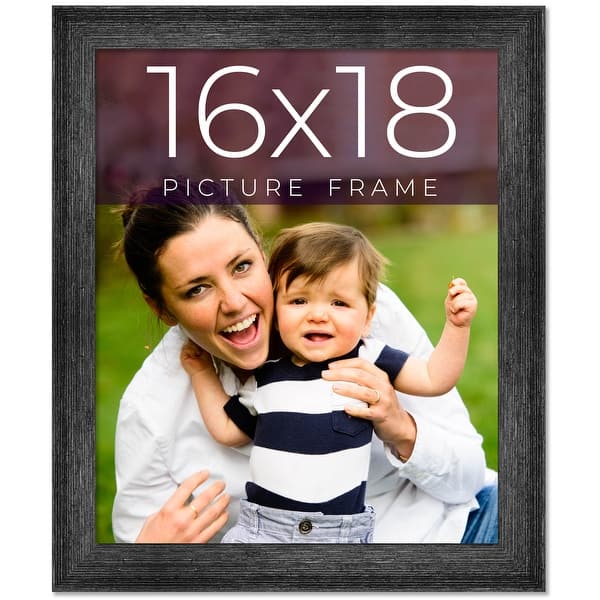 16x18 Black Picture Frame - Wood Picture Frame Complete with UV - Bed ...