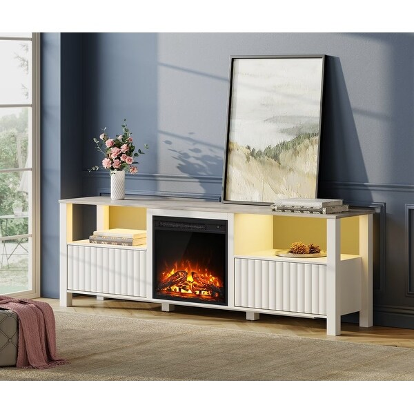 White fireplace tv stand 70 inch store