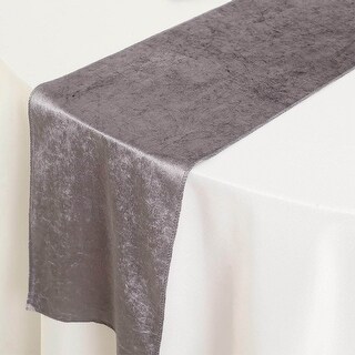 6 pcs Premium Velvet Table Runners Wedding 12" x 107" Charcoal Grey ...