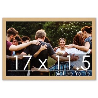 17x11.5 Traditional Natural Complete Wood Picture Frame with UV Acrylic ...