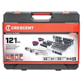 Crescent CTK121 Metric and SAE Mechanic's Tool Set, 121 Piece - Bed ...