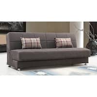 Oxnard Brown Fabric Armless Convertible Sleeper Sofa with Storage - Bed ...