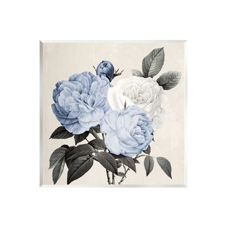 Stupell Antique Blue Rose Blooms Wall Plaque Art Design by Kelly ...